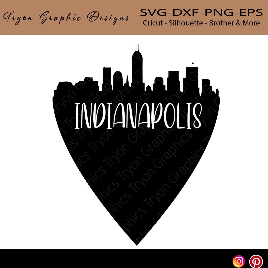 Indianapolis Skyline Car Decal Svg-fi Love Indy Decal Svg-indianapolis ...