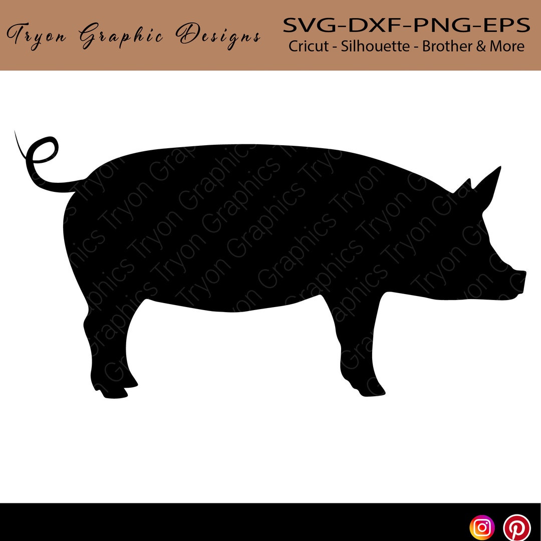 Pig Silhouette Svg-farm Animals Hog Svg-fluffy Country Sign-farmhouse ...