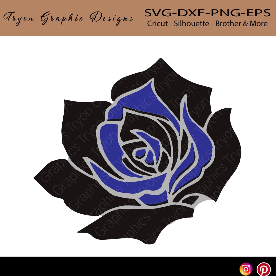 Black Blue Grey Rose Svg-diabetes Awarness-diabetic Svg-police Svg ...