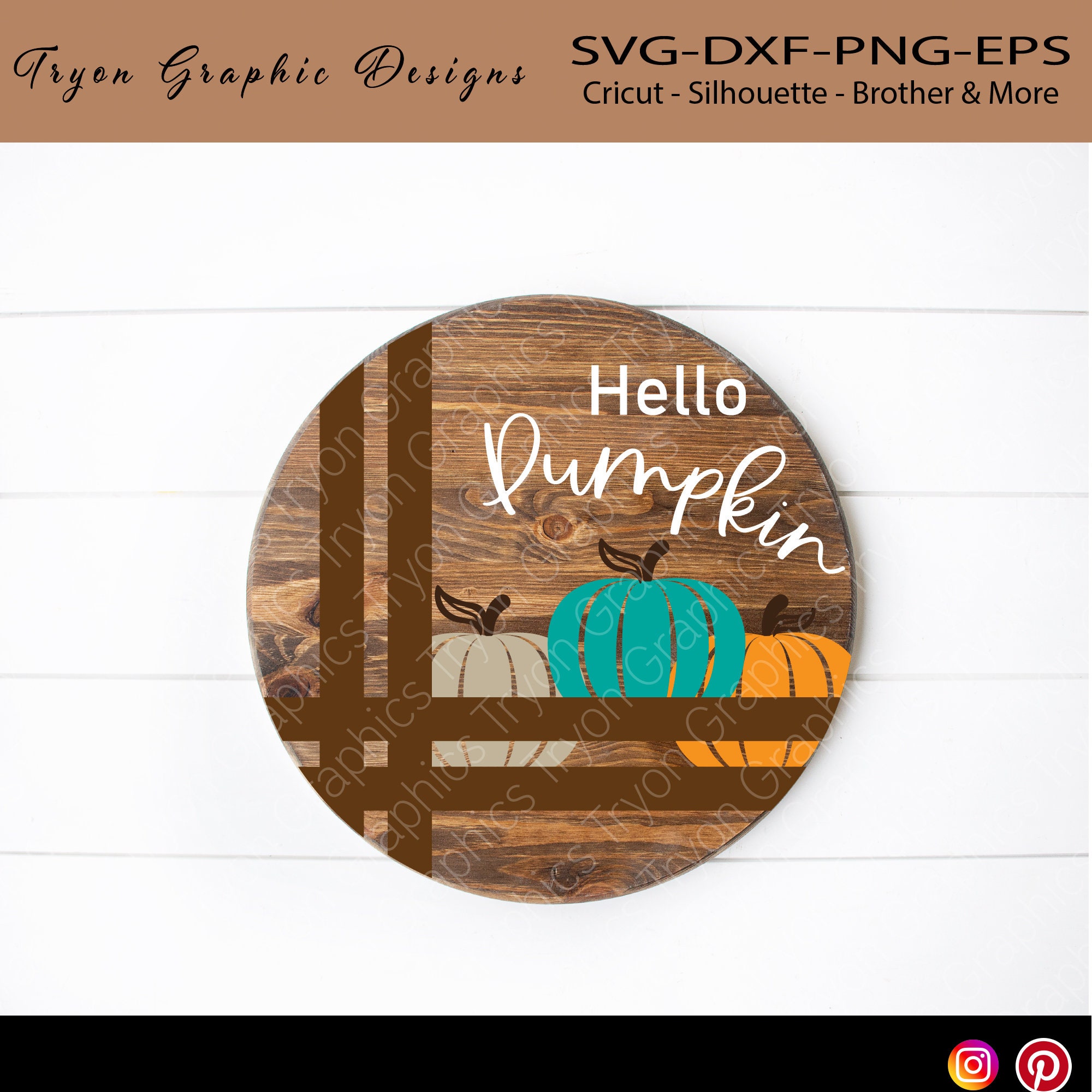 Hello Pumpkin Fall Round SVG Fall Svg-round Sign Fall Door - Etsy