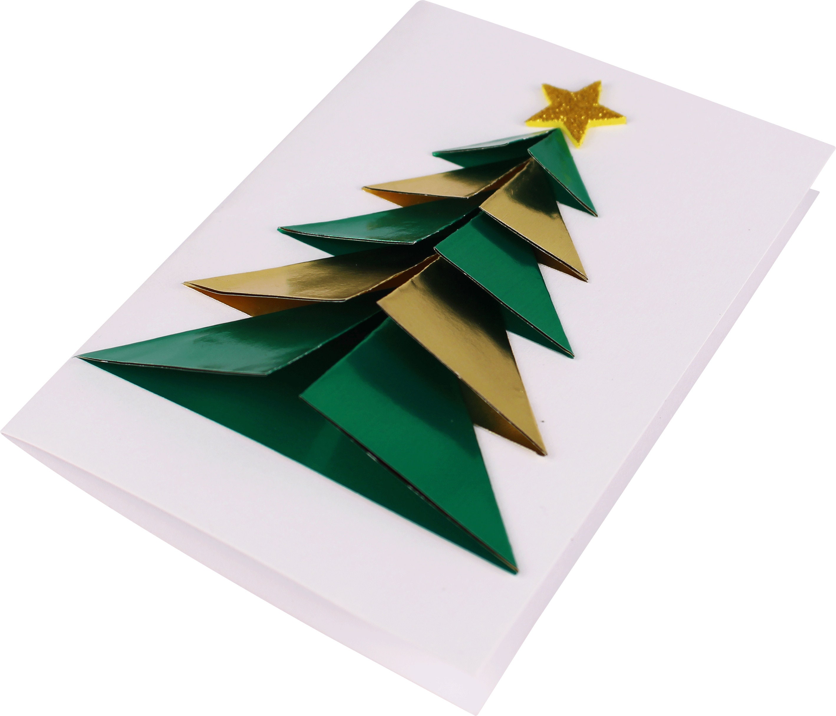 DIY 3D Christmas Tree Card | Origami Christmas Tree Card | Green Pallet ...