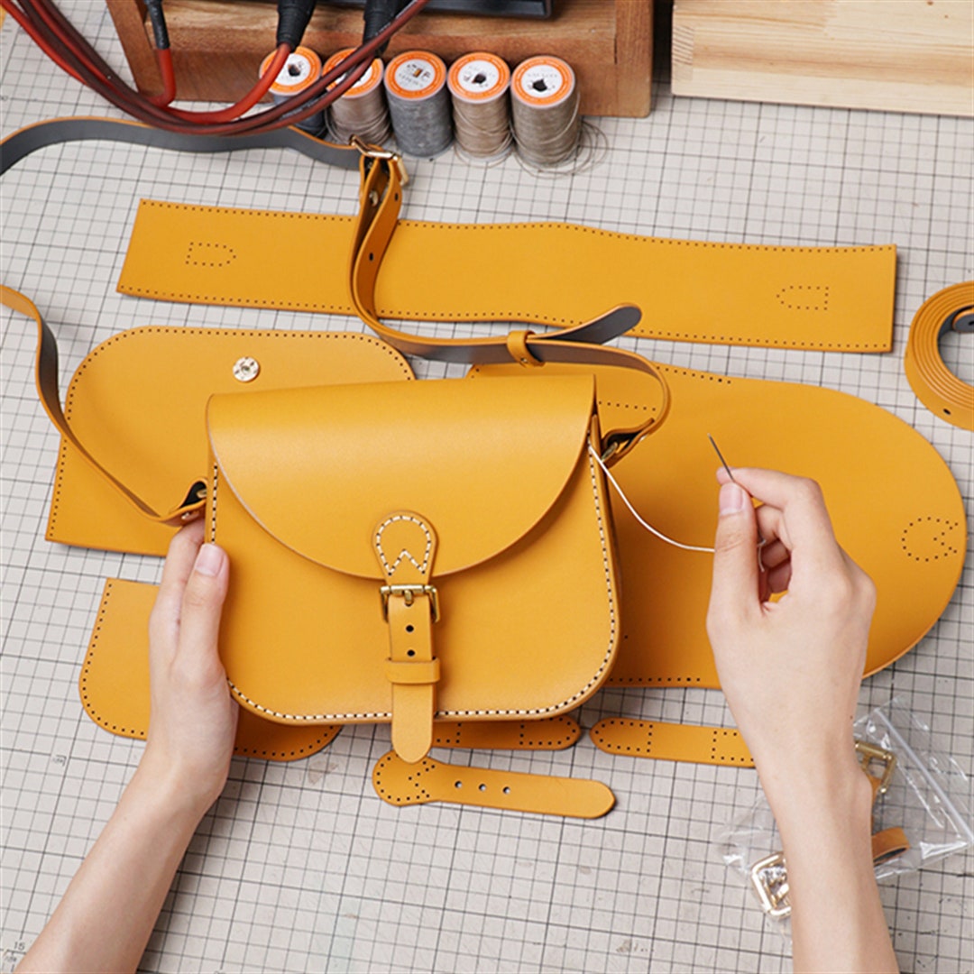 DIY Leather Saddle Bag Kit: Split Leather Craft With Tutorial - Etsy