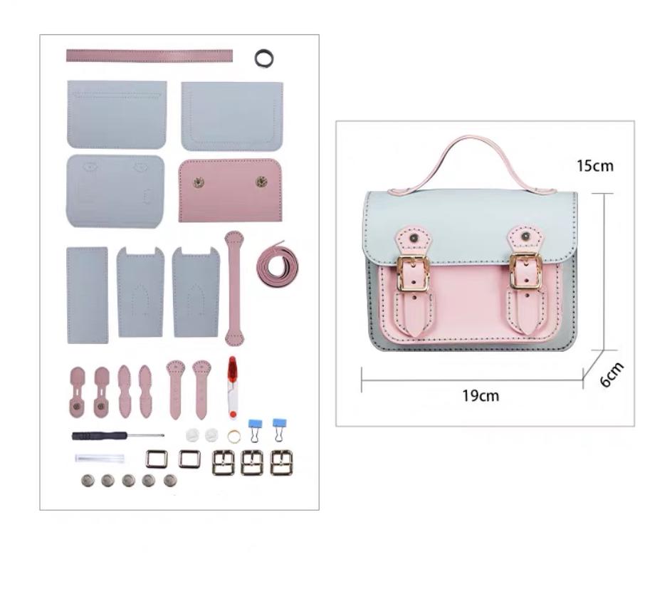 DIY Leather Satchel Bag Kit: Genuine Split Leather With Tutorial - Etsy
