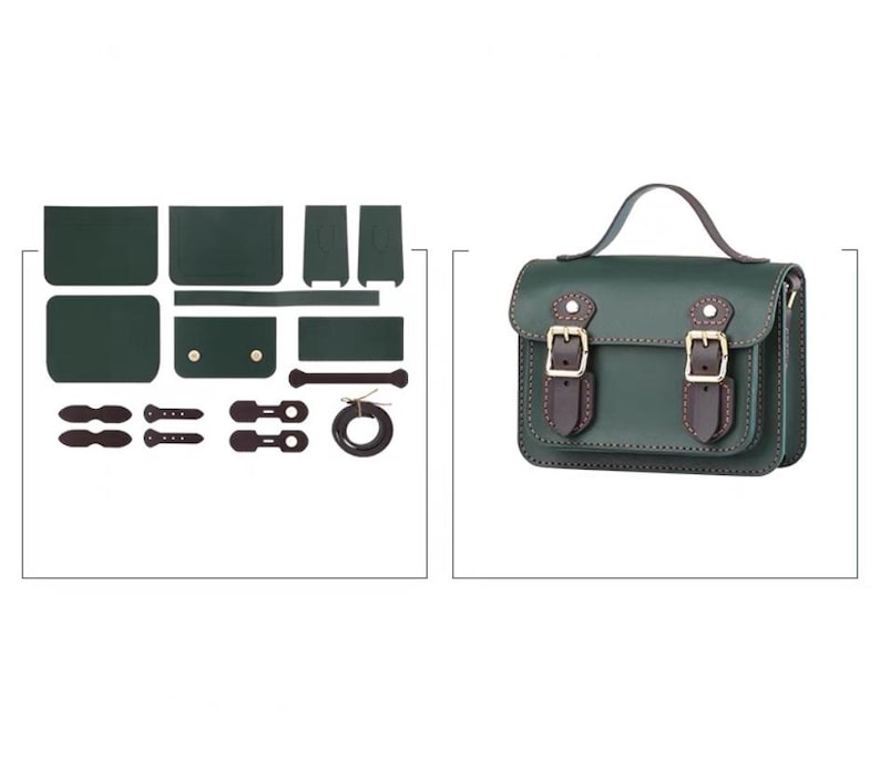 DIY Leather Satchel Bag Kit: Genuine Split Leather With Tutorial - Etsy