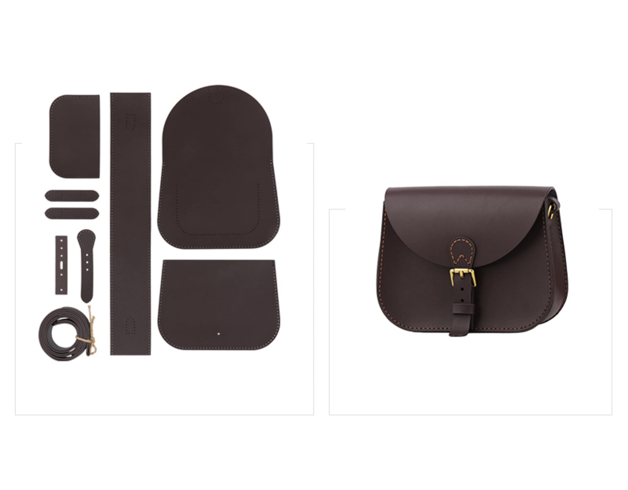 DIY Leather Saddle Bag Kit: Split Leather Craft With Tutorial - Etsy