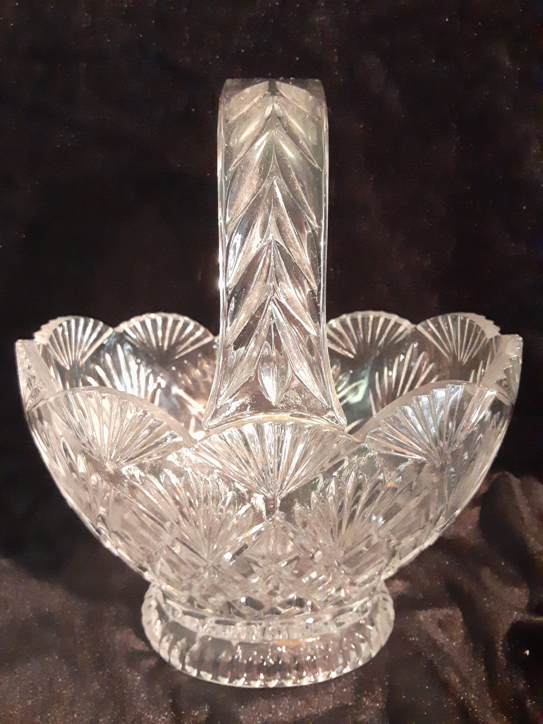 Clear Leaded Glass Basket - Etsy