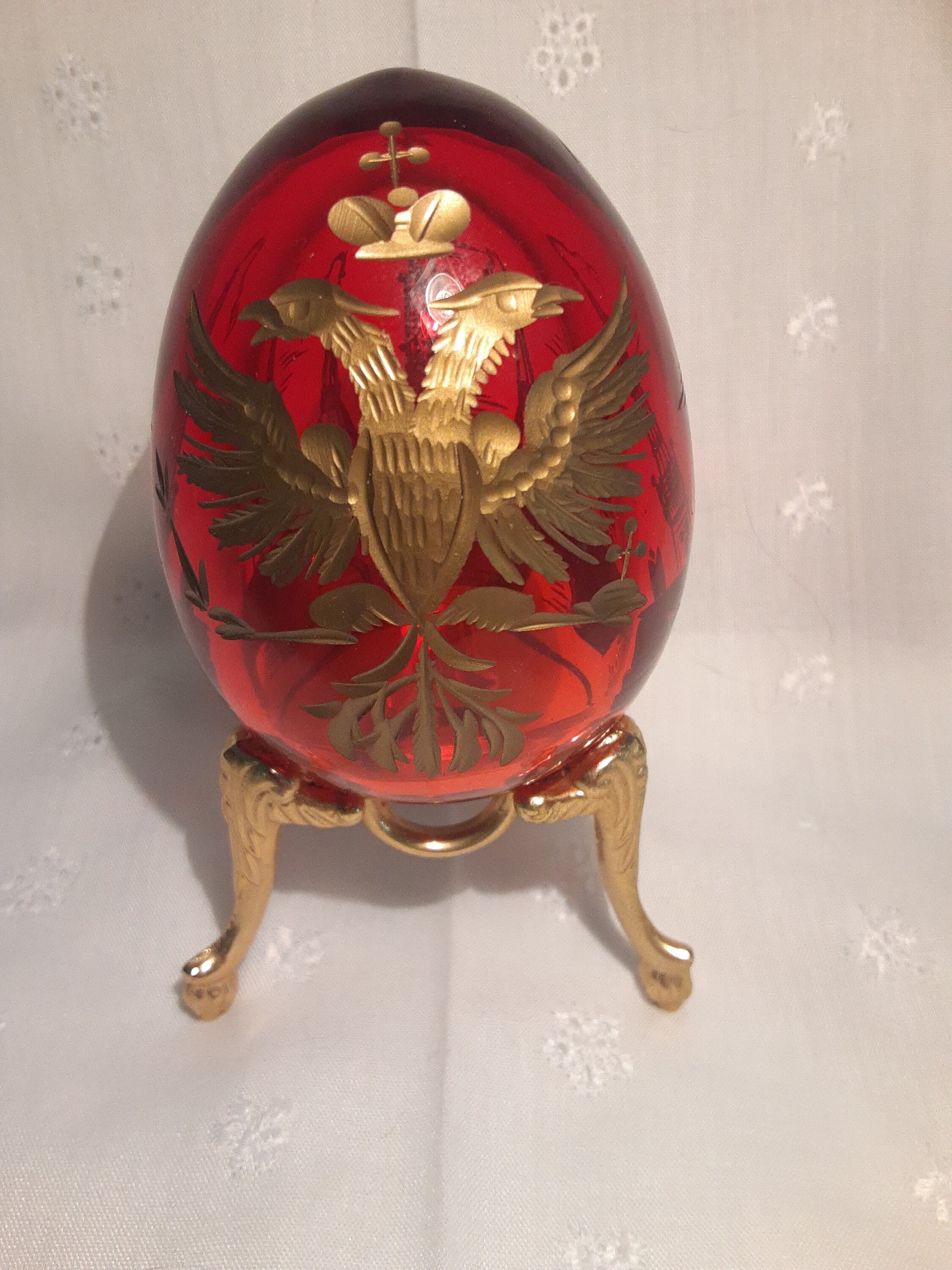 Red Ruby Glass Fabergé Egg - Etsy