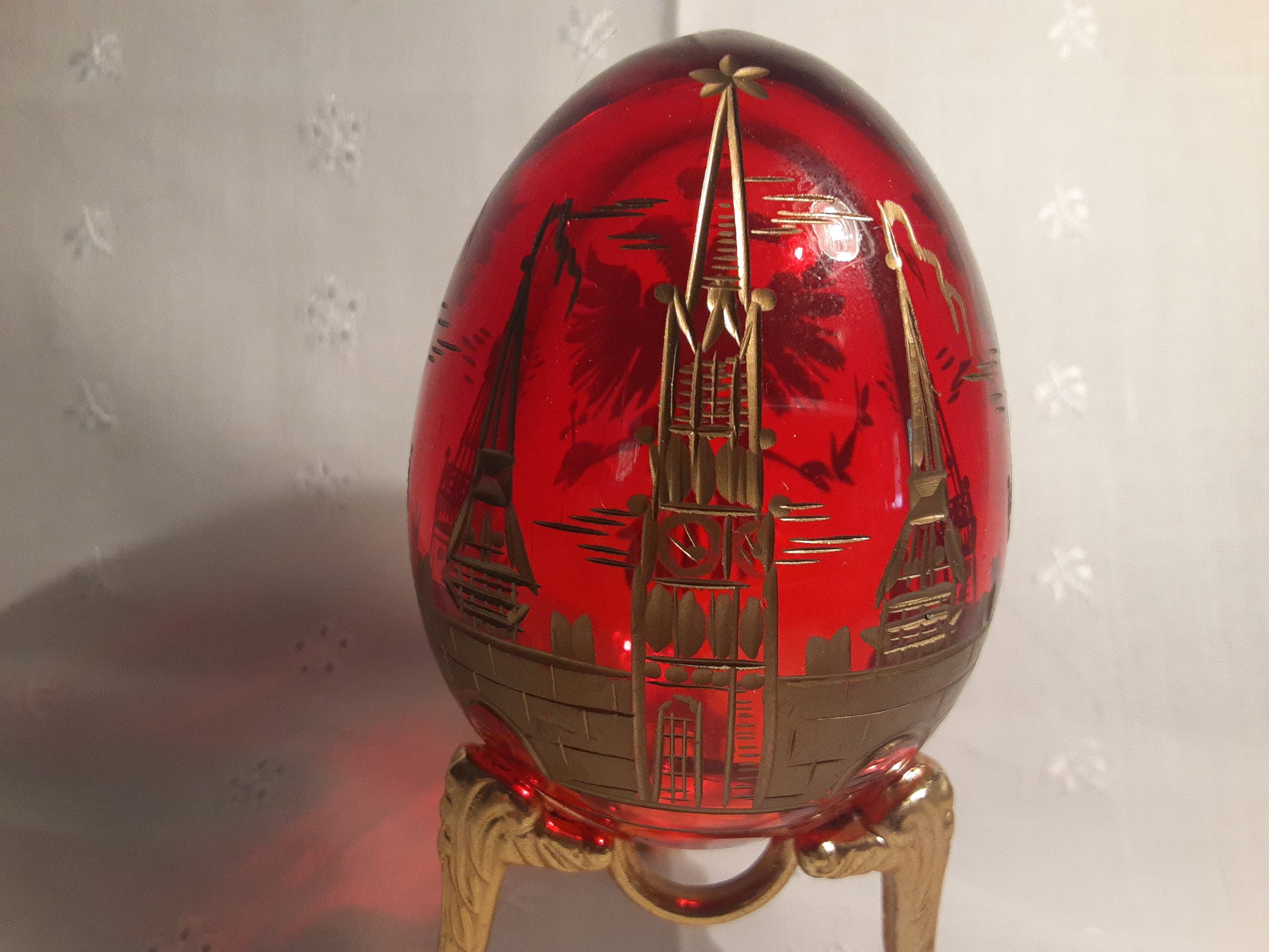Red Ruby Glass Fabergé Egg - Etsy