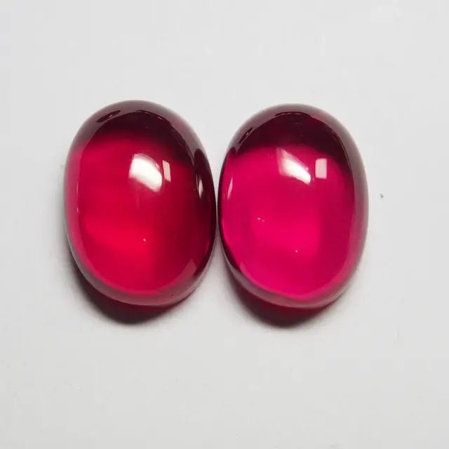 Long Ruby Quartz Oval Cabochon Smooth Red Ruby Cabochon Flat Back ...