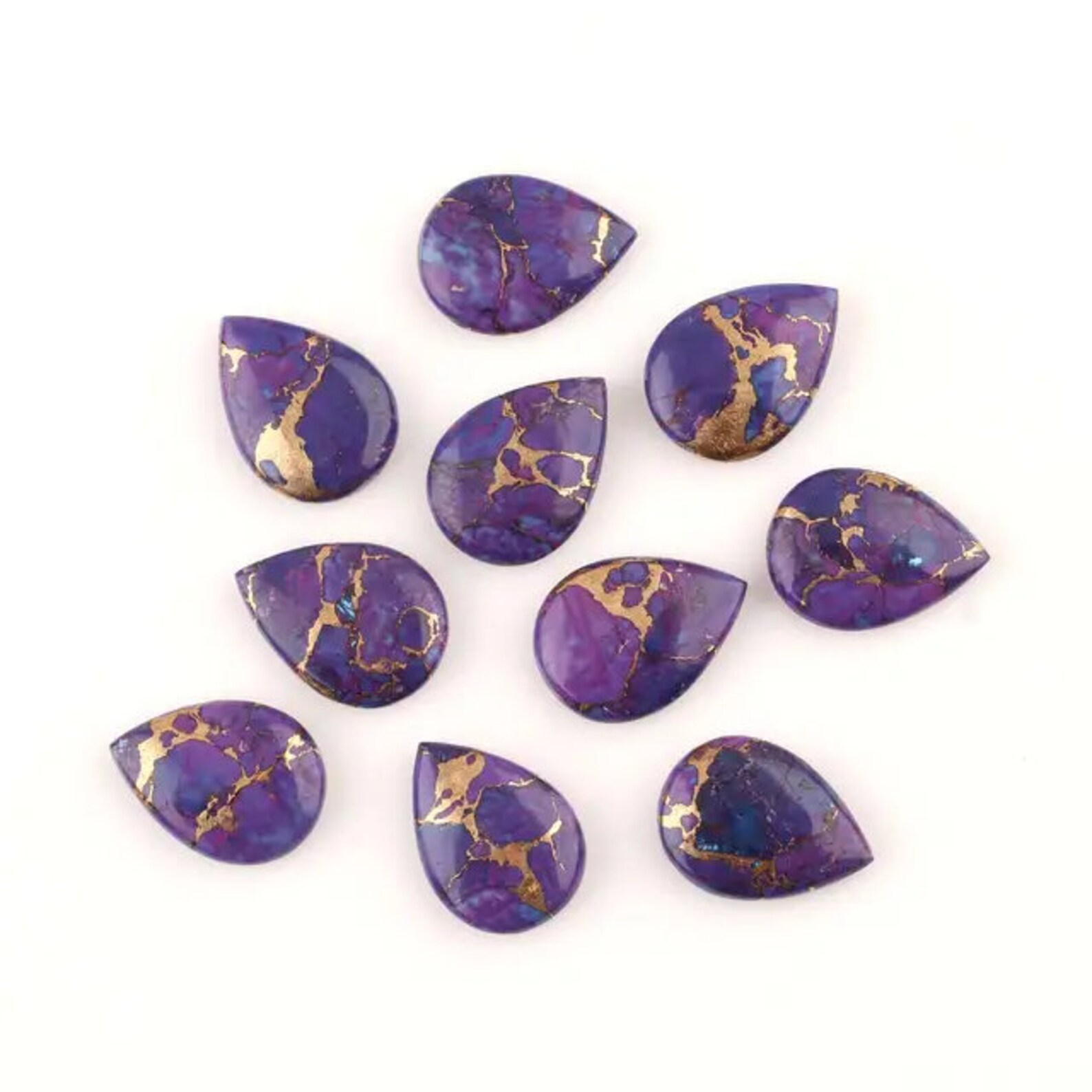 Purple Copper Mohave Turquoise Pear Shape Gemstone AAA All Mm Size 5x7 ...