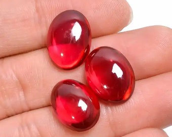 Ruby Oval Cabochon Smooth Polished Surface Egg Shape Blood-red Ruby ...