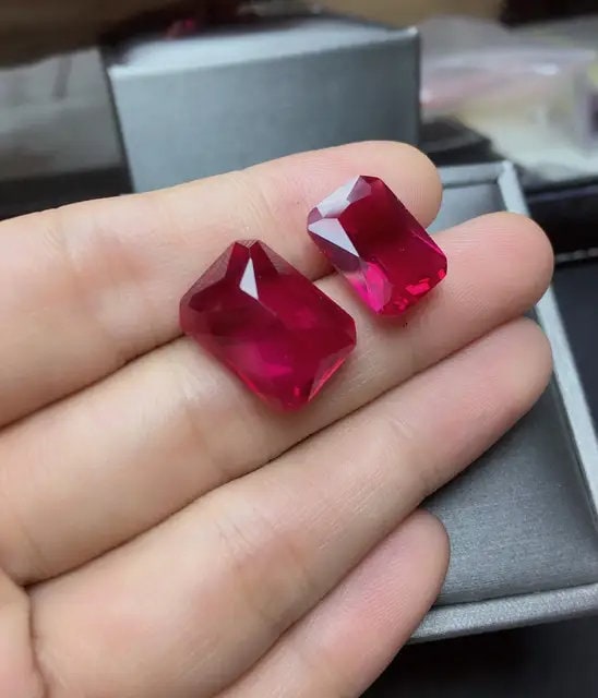 AAA Red Ruby Quartz Octagon Faceted Cut Loose Gemstone Calibrated ...