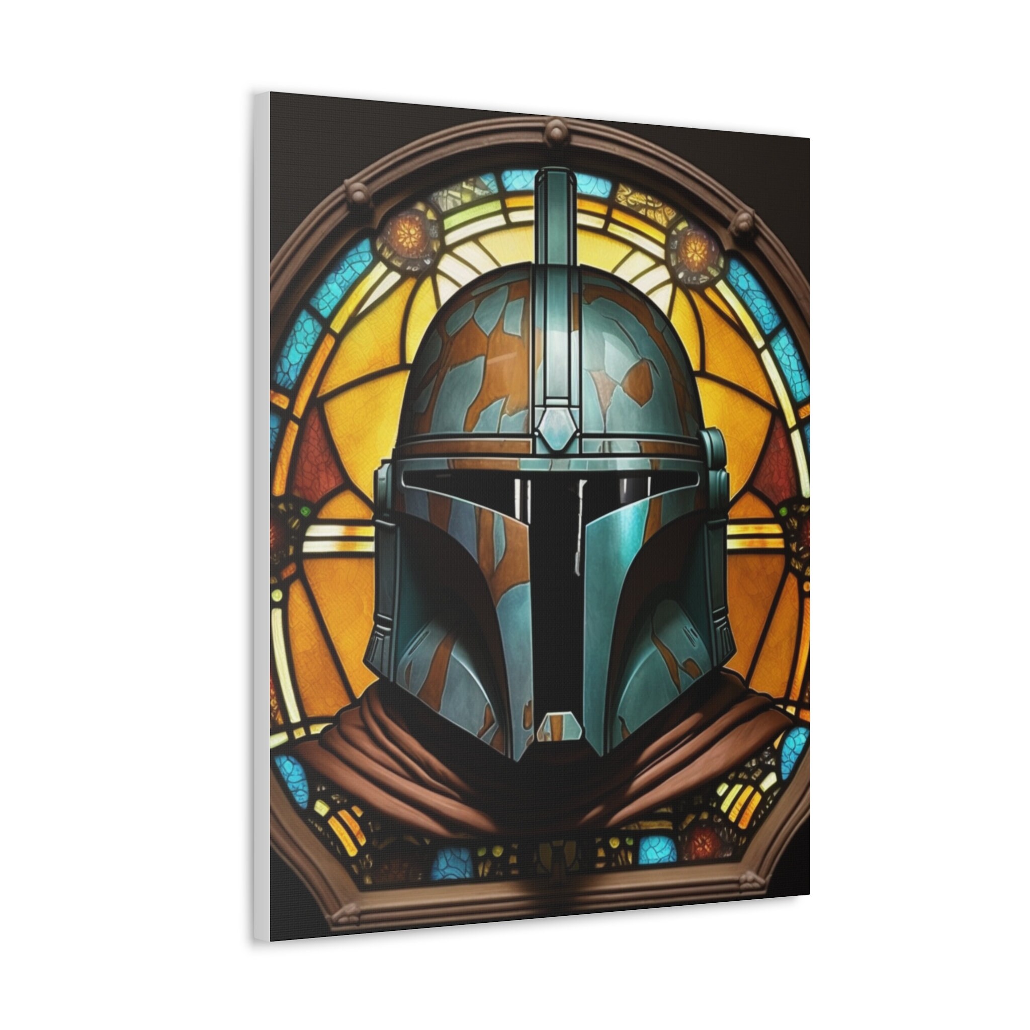 Star Wars Boba Fett Mandalorian Stained Glass Canvas - Etsy