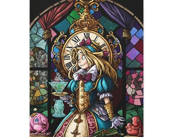 Stained Glass Alice in Wonderland Png - Etsy