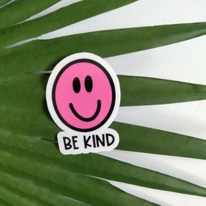Be Kind Smiley Face Sticker - Etsy