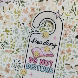 Reading Do Not Disturb Sticker | Book Door Hanger Sticker - Etsy