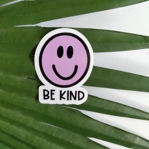 Be Kind Smiley Face Sticker - Etsy