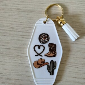 Cowgirl Keychain | Motel Keychain | Vintage Keychain - Etsy