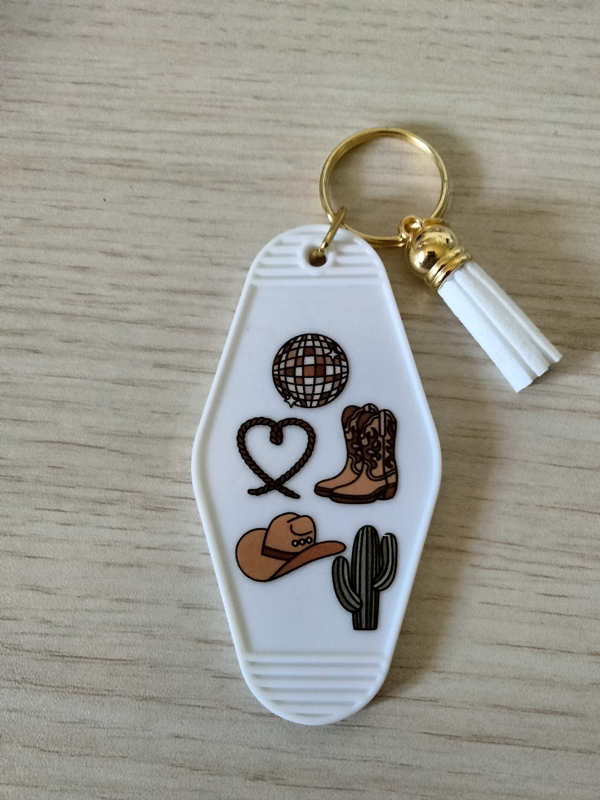 Cowgirl Keychain | Motel Keychain | Vintage Keychain - Etsy