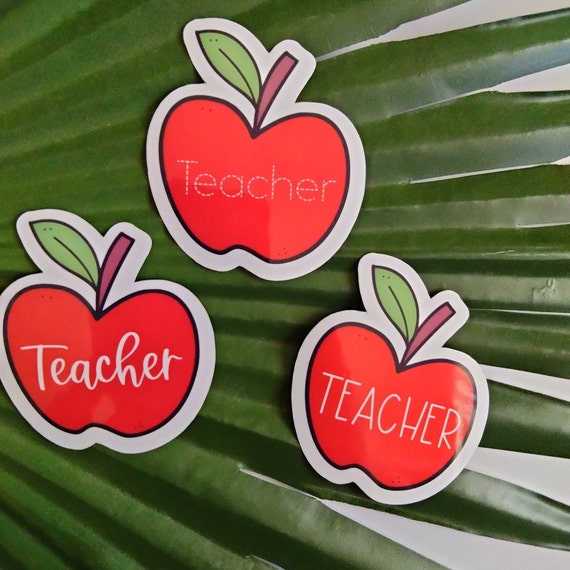Red Apple Teacher Sticker - Etsy