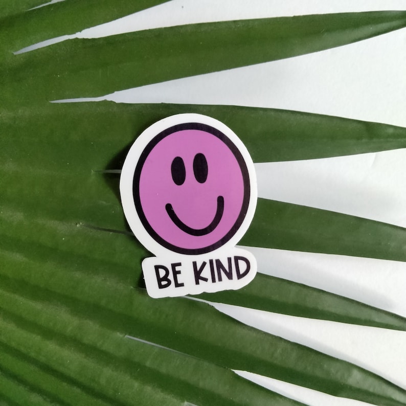 Be Kind Smiley Face Sticker - Etsy