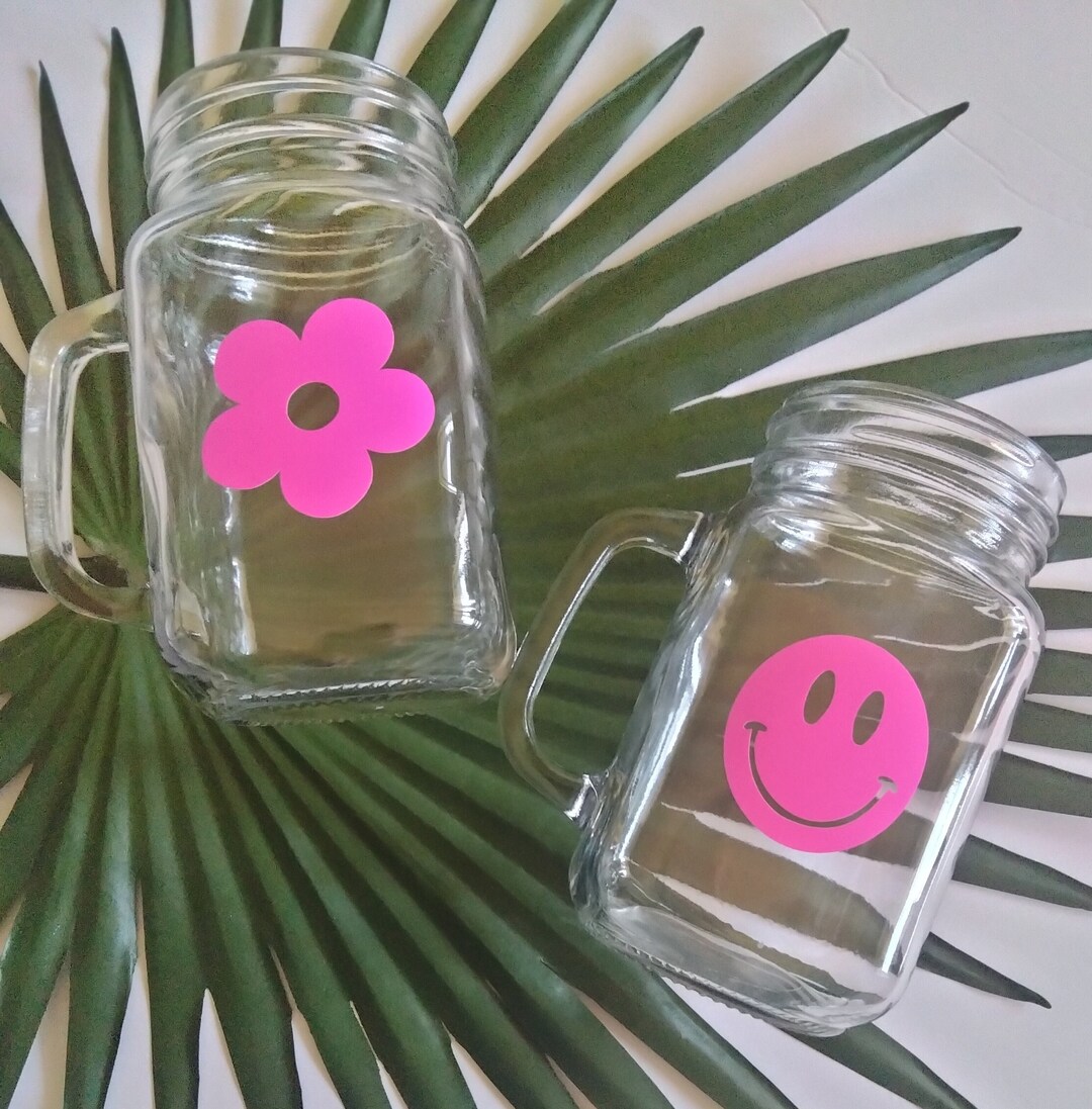 Cold Color Changing Daisy and Smiley Face Mason Jar Cup - Etsy
