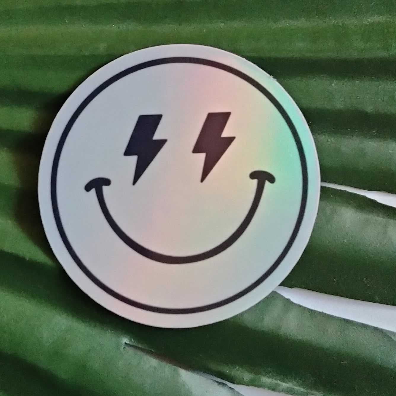 Holographic Smiley Face Sticker - Etsy