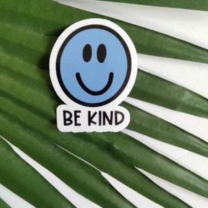 Be Kind Smiley Face Sticker - Etsy