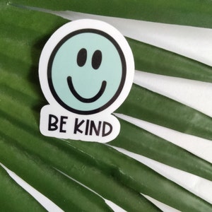 Be Kind Smiley Face Sticker - Etsy