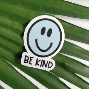 Be Kind Smiley Face Sticker - Etsy