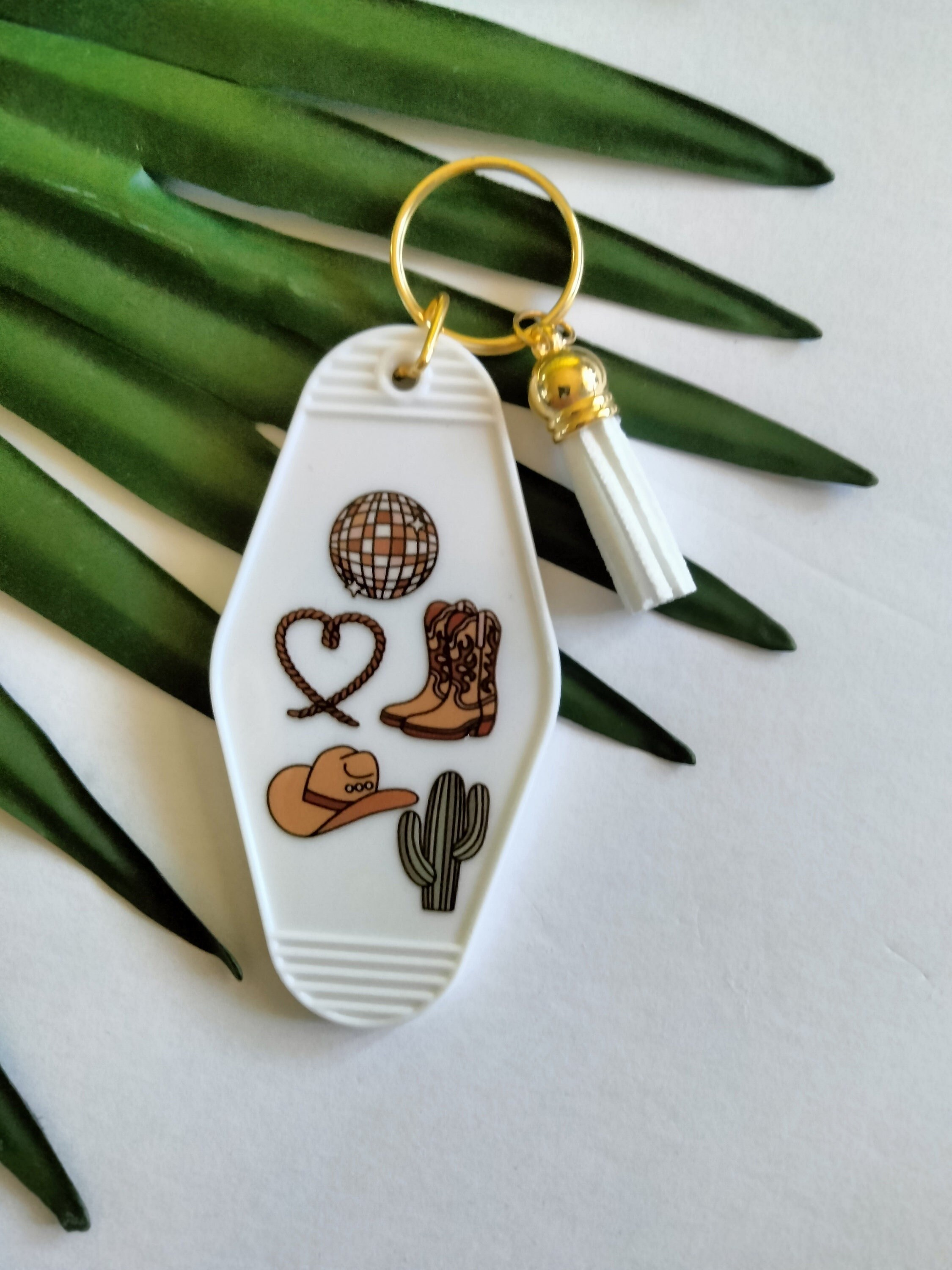 Cowgirl Keychain | Motel Keychain | Vintage Keychain - Etsy