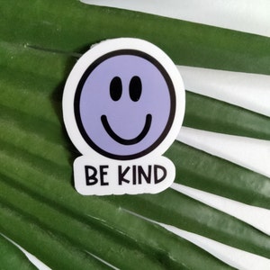 Be Kind Smiley Face Sticker - Etsy