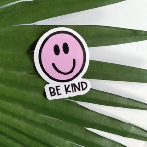 Be Kind Smiley Face Sticker - Etsy