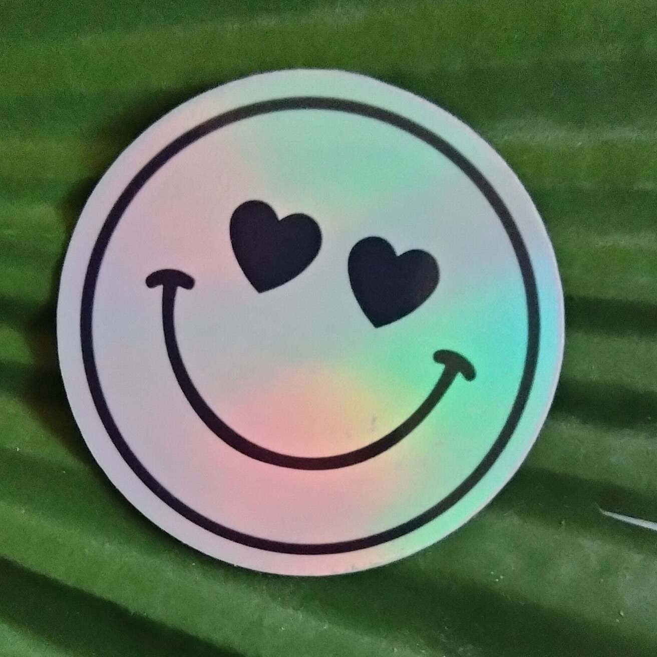 Holographic Smiley Face Sticker - Etsy