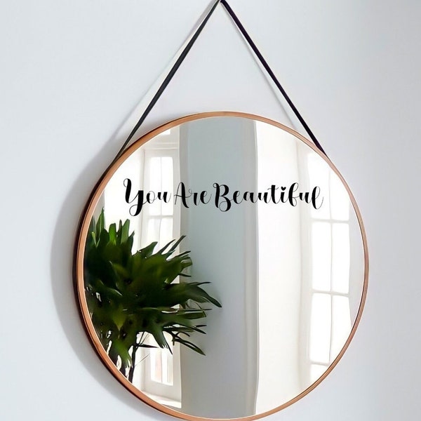 Hello Beautiful Mirror Decal - Etsy