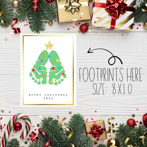 Christmas Tree Footprint Craft, Printable Christmas Footprint Art, DIY ...