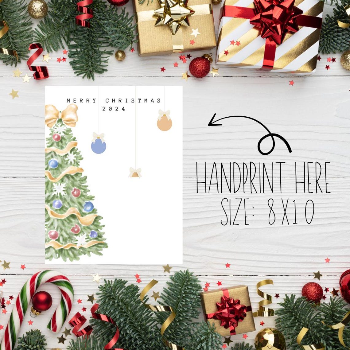 Christmas Ornament Handprint Craft, Printable Christmas Handprint Art ...