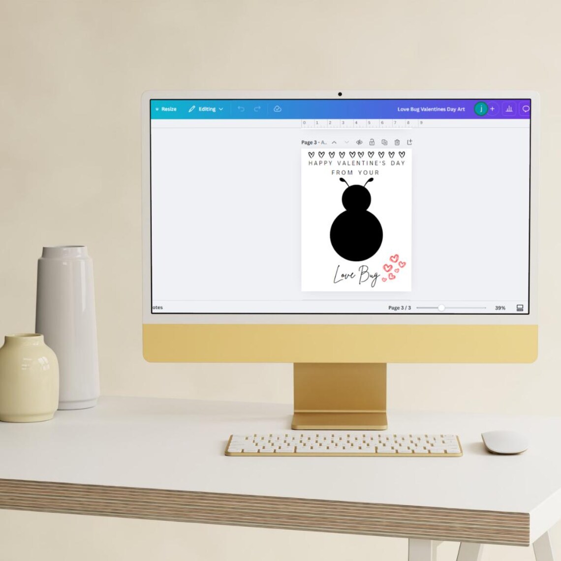 Love Bug Valentines Day Art, Printable Valentines Art, DIY for Kids ...