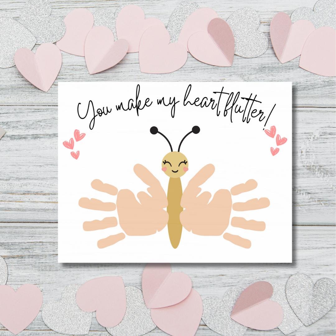 Valentines Handprint Craft, Printable Valentines Art, DIY for Kids Baby ...