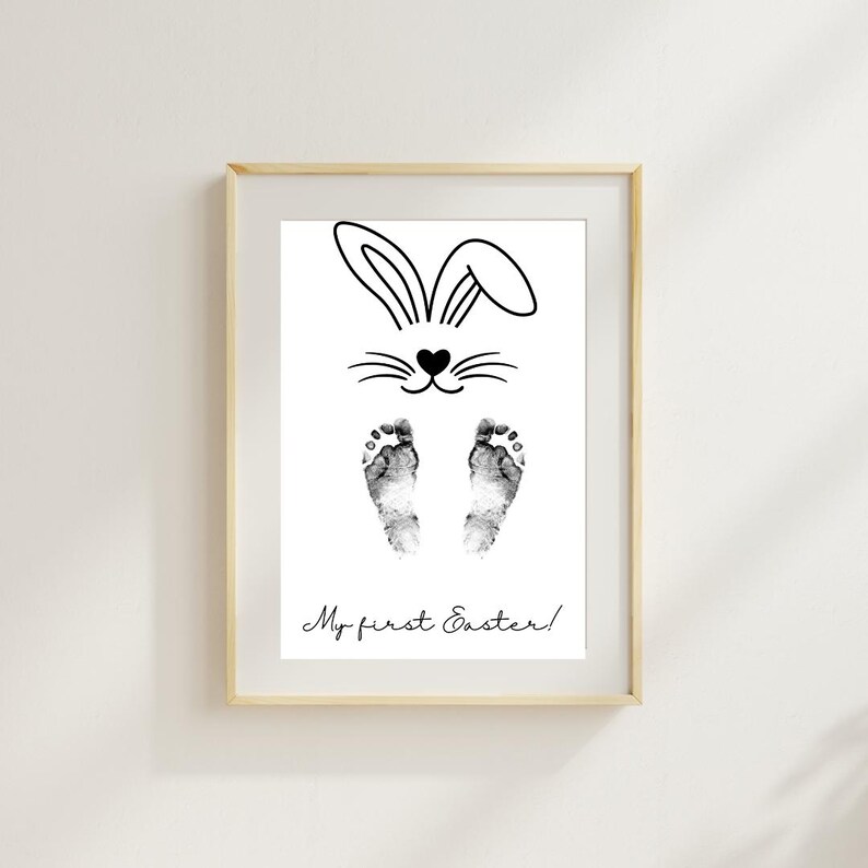 Easter Printable, Some Bunny First Easter Art, Baby Footprint Keepsake ...