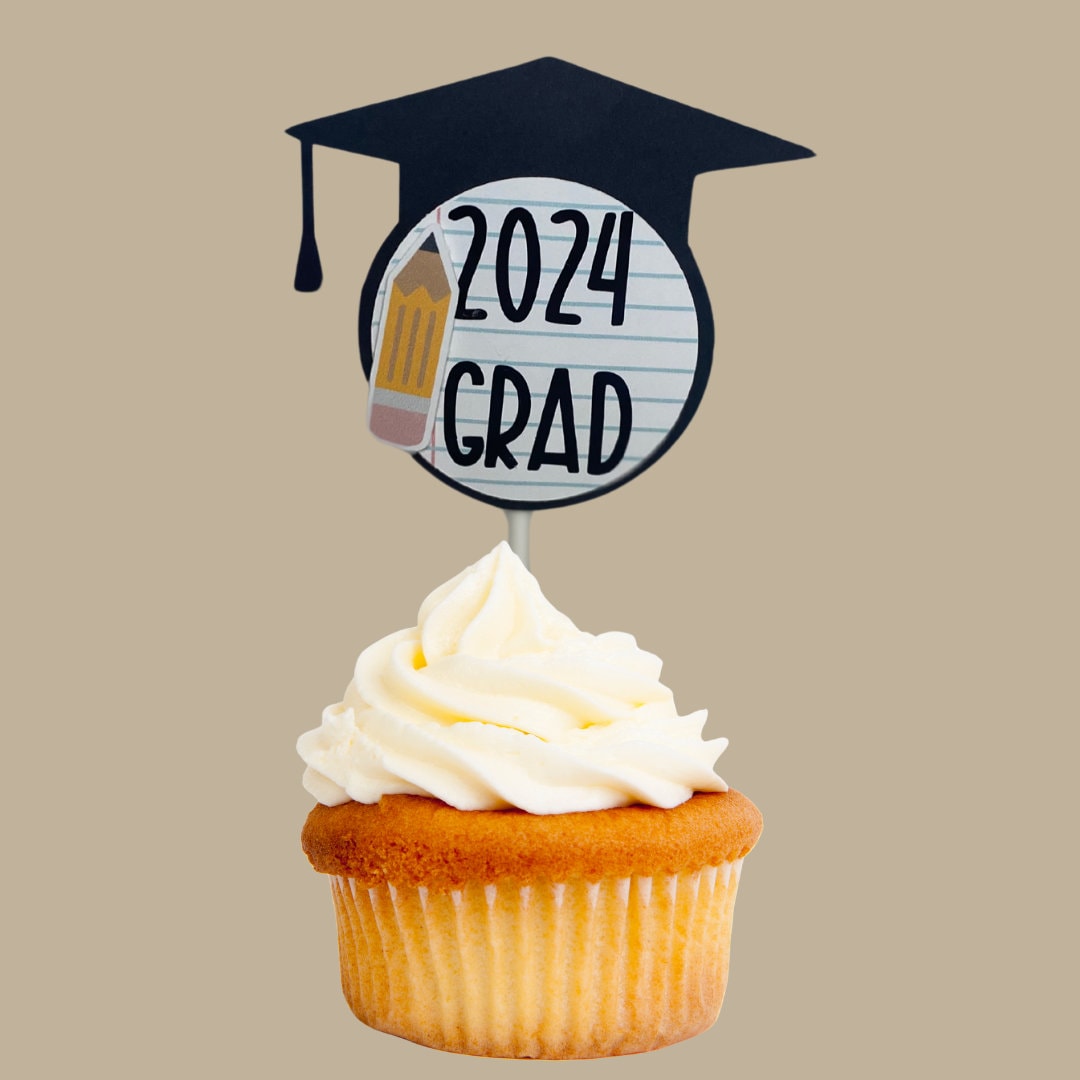 Graduation Cupcake Toppers, Grad Party, 2024 Cupcake Toppers ...