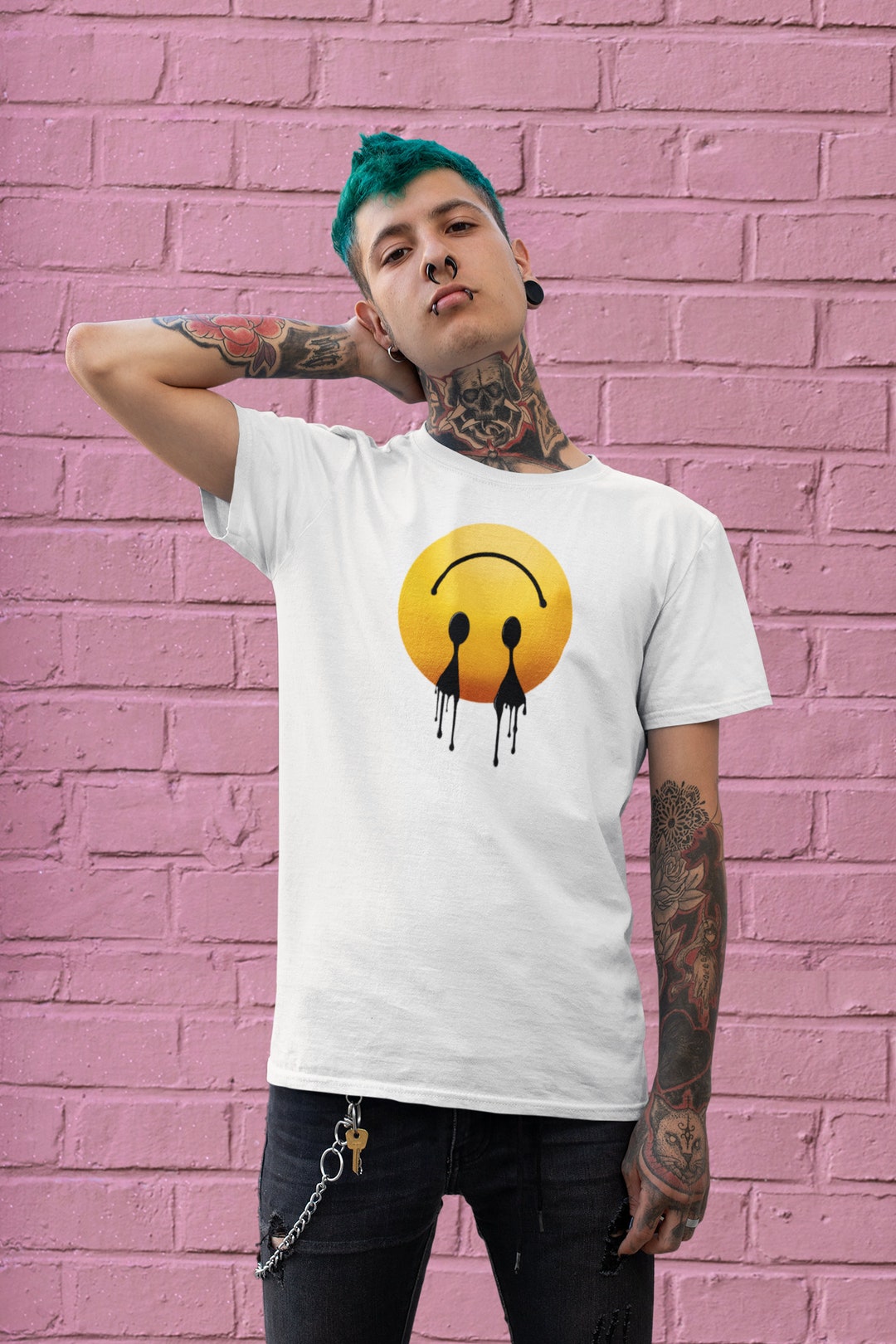 Emo Emoji Tshirt Goth Angst Unisex Comfortable - Etsy