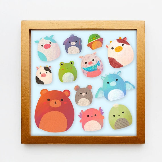 Squishmallows Art Print Cute Animal Art 8x8 Print Boho | Etsy