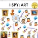 I Spy Art Printable, Look and Find Art Activity Sheet, I Spy for Kids ...