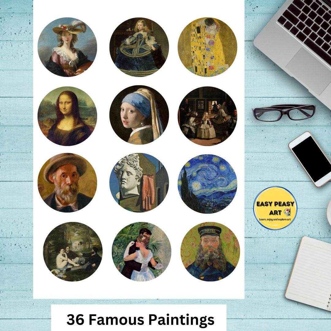 Famous Paintings Cupcake Topper, Art Party Printable, Art History ...