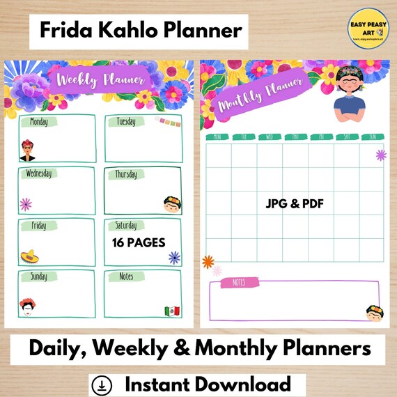 Frida Kahlo Planner Artist Planner Goodnotes Planner Frida - Etsy