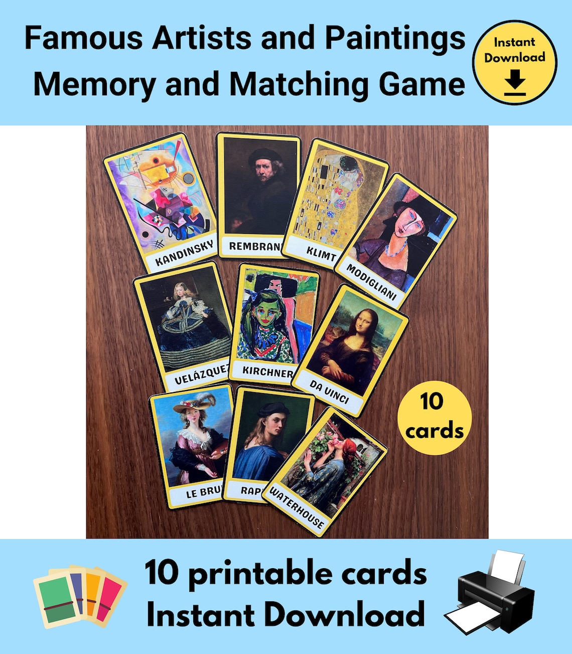 Art Matching Game for Toddlers and Kids, Montessori Cards for Toddlers ...