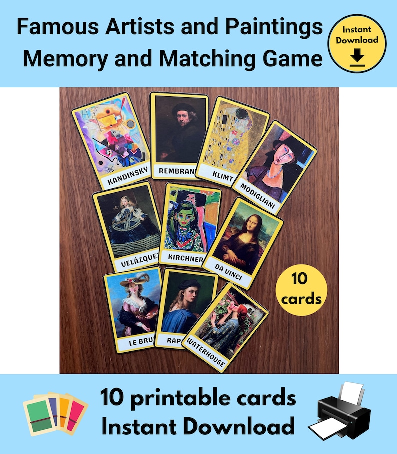 Art Matching Game for Toddlers and Kids, Montessori Cards for Toddlers ...