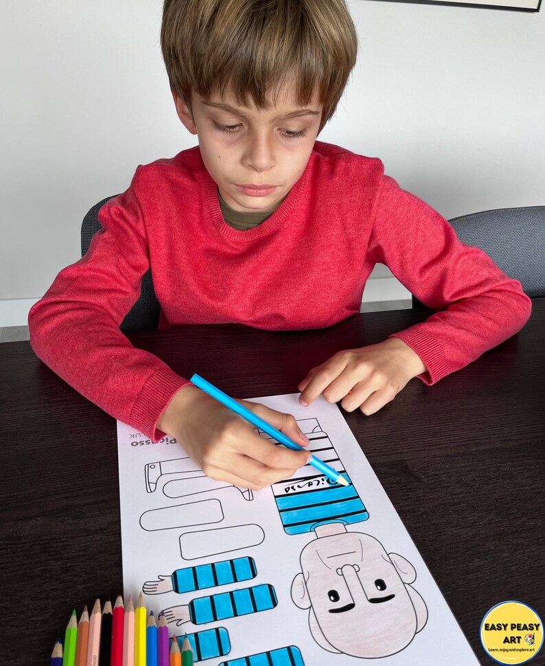 Famous Artist Craft Cards for Kids, Coloring Picasso, Art History for ...
