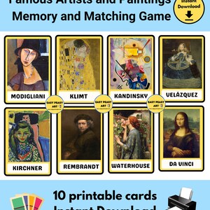 Art Matching Game for Toddlers and Kids, Montessori Cards for Toddlers ...